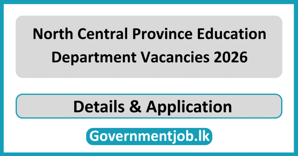 North Central Province Education Department Vacancies 2026