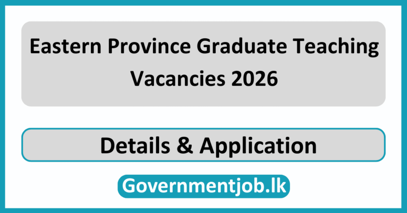 Eastern Province Graduate Teaching Vacancies 2026 Application