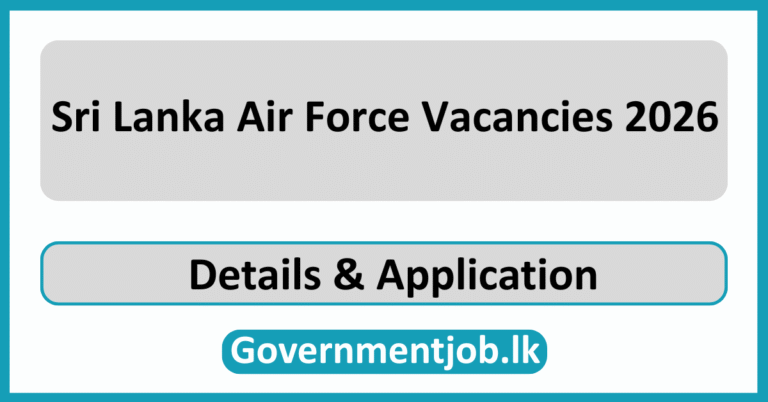 Sri Lanka Air Force Vacancies 2026 Application Form, Details