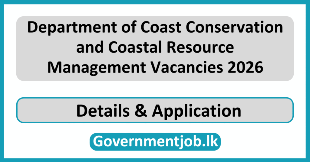 Department of Coast Conservation Vacancies 2026 | Sri Lanka